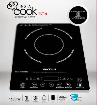 HAVELLS INSTA COOK TC16 1600W Induction Cooktop (Black, Touch Panel)
